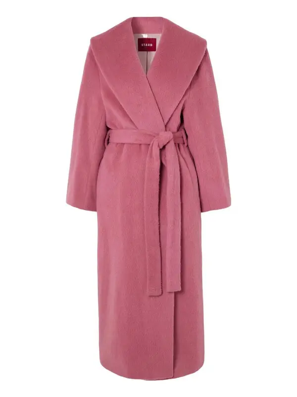 Staud Dakota Belted Coat - Pink
