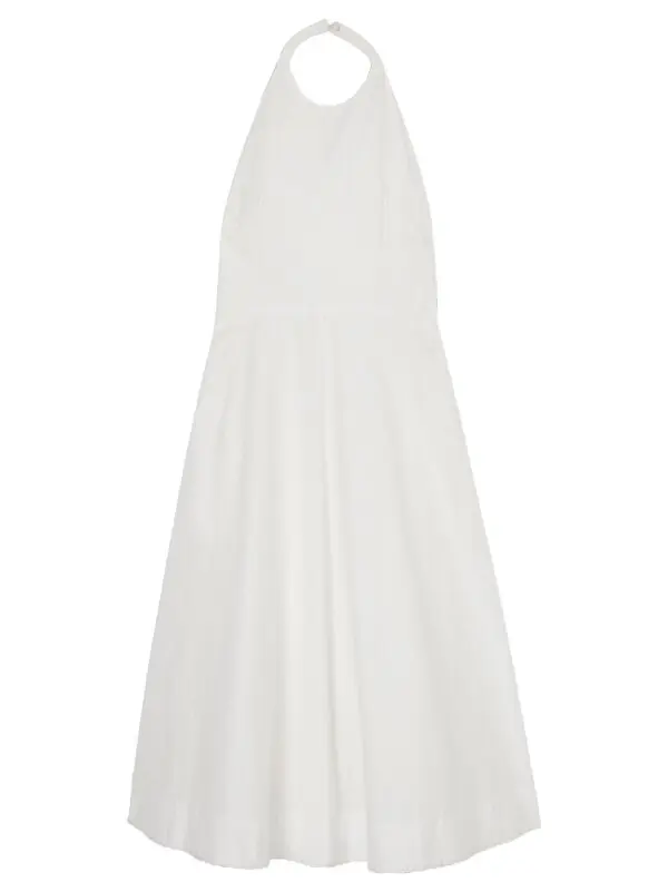 RÓHE Sleeveless High Neck Open Back Dress - Off White