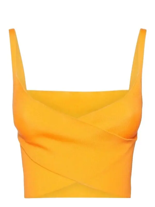 MSGM Rib Knitted Sling Top - Yellow