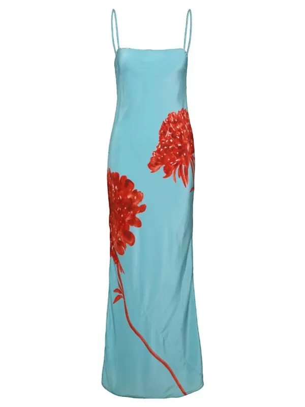 SIR. Slip Dress With Floral Print - Blue