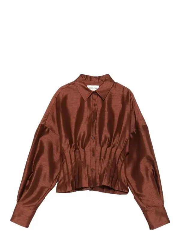 SHUSHU/TONG Pleated Waist Shirt - Brown