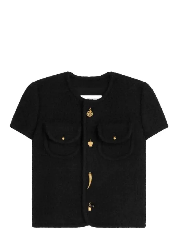 Celine Short-sleeved Jacket In Cashmere And Wool - Black