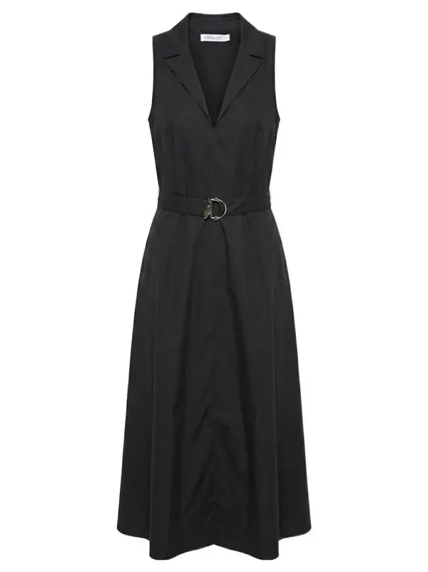 Patrizia Pepe Belted Midi Dress - Black