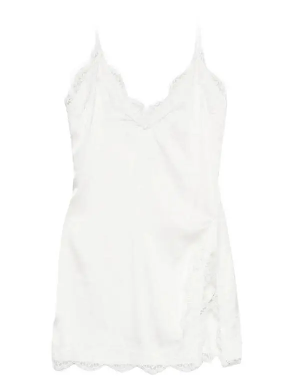 Oseree Lace Trim Camisole - White