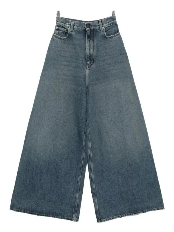 Balenciaga High-waisted Wide-leg Jeans - Green