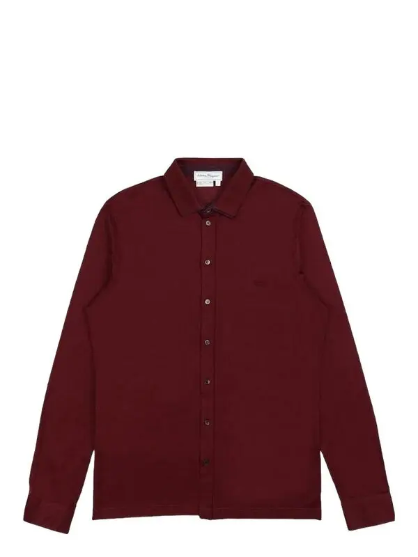 FERRAGAMO Embroidered Shirt With Logo - Brown