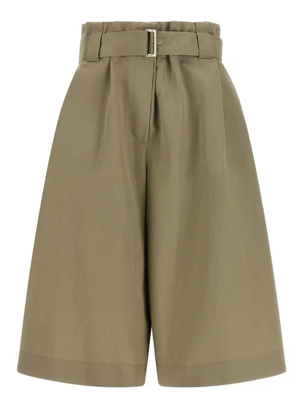 Brunello Cucinelli High-waisted Flared Bermuda Shorts - Gray