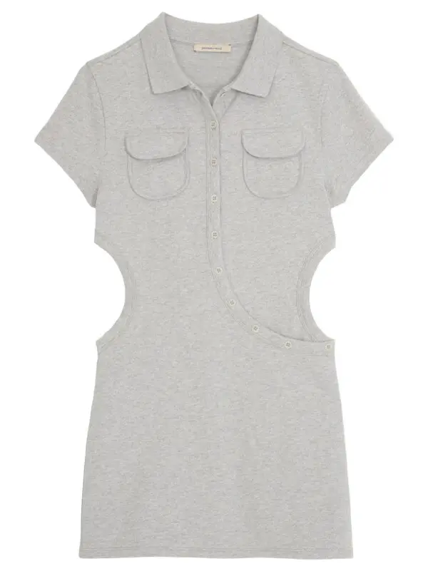 Paloma Wool Susana Cut-out Button-up Dress - Light Gray