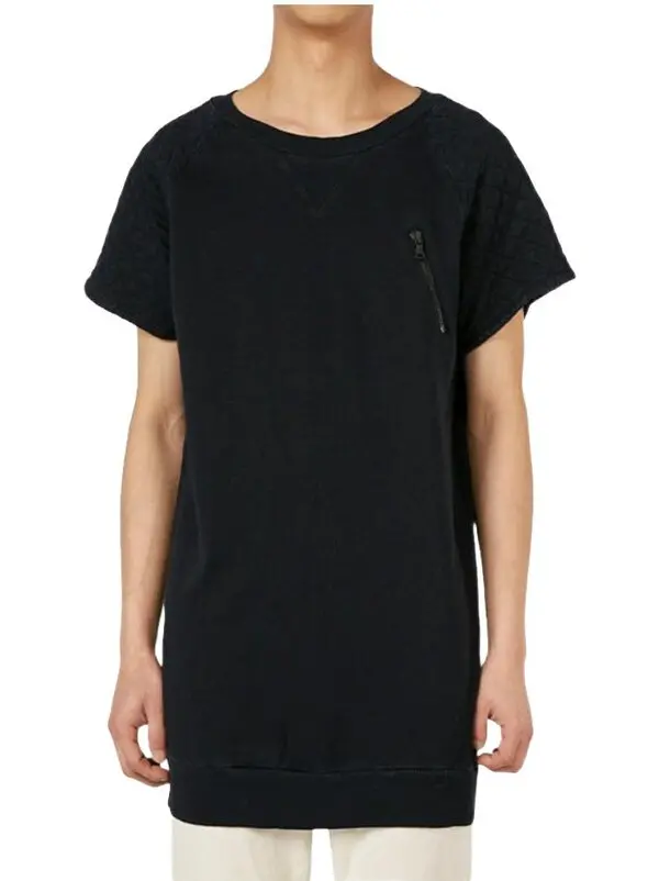 Pierre Balmain Cable Zipper Lace Design Short-sleeved T-shirt - Black
