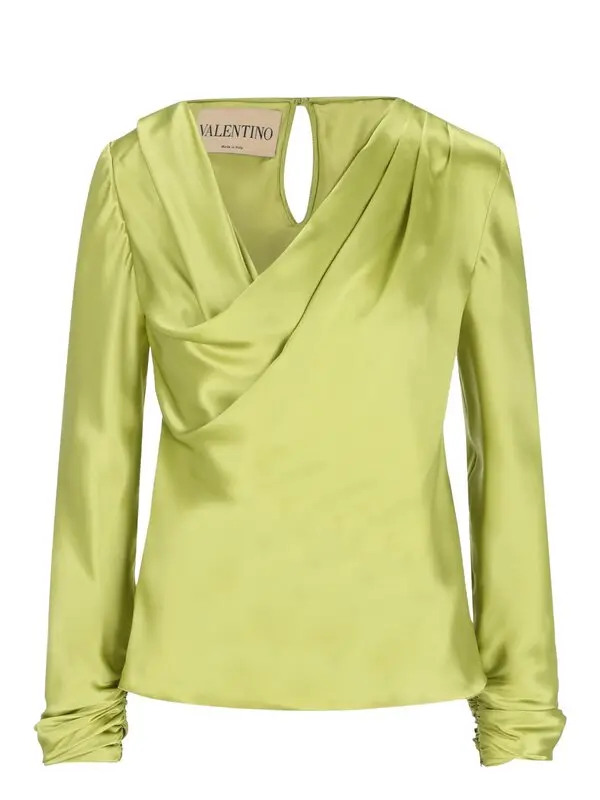 Valentino Garavani Draped Long-sleeved Top - Yellow