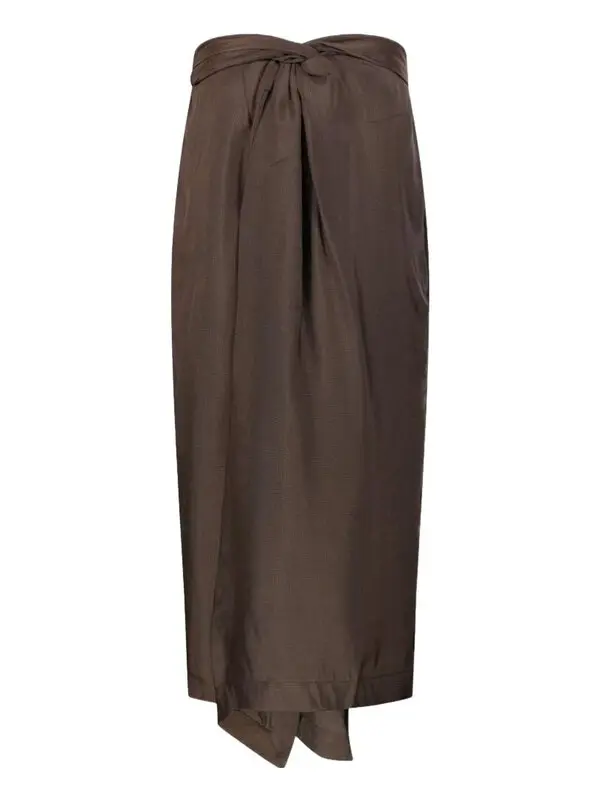 RÓHE Draped Sarong Skirt - Brown