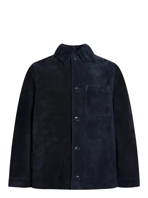 YVES SALOMON Suede Button-fastening Jacket - Black