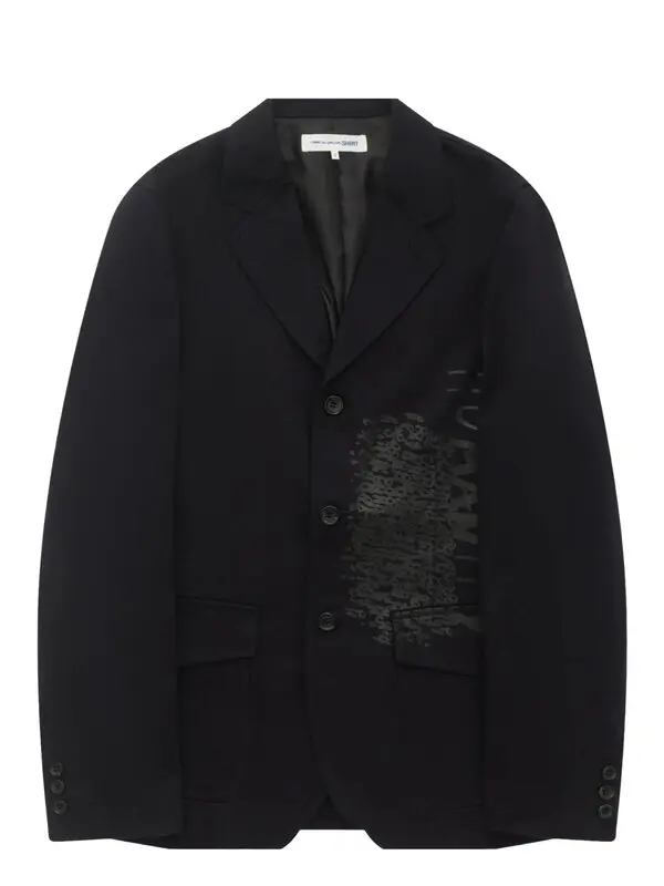 Comme Des Garçons Graphic Printed Single-breasted Jacket - Black