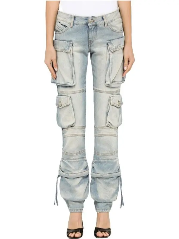 Attico Essie Straight-leg Cargo Jeans - Gray
