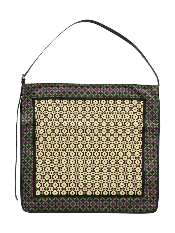 Dries Van Noten Leather-trimmed Printed Twill Tote - Multicolor