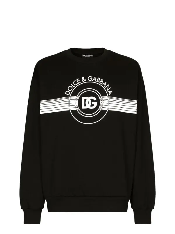 Dolce & Gabbana Printed Crewneck Sweatshirt - Black