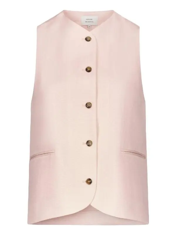 Loulou De Saison Button Welt Pocket Waistcoat - Pink