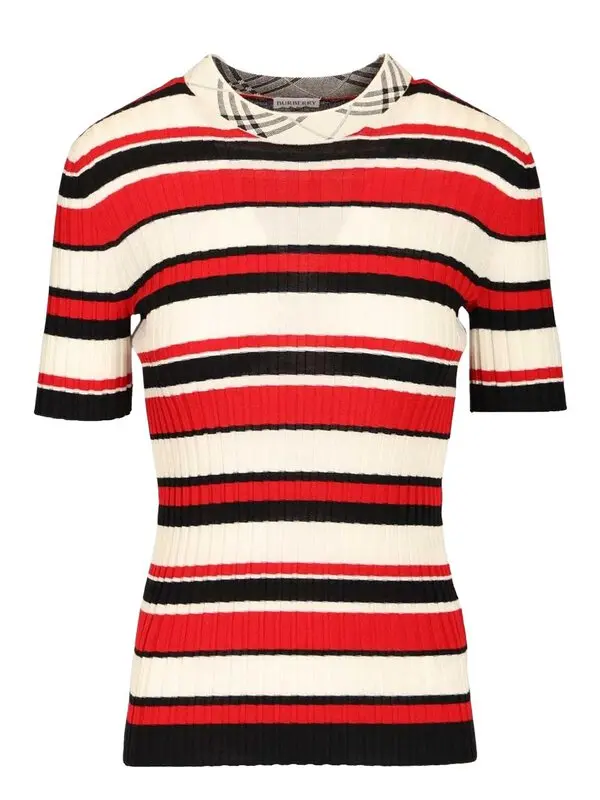 Burberry Striped Knitted Top - Multicolor