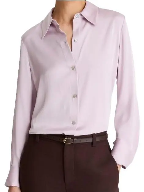Vince Collared Long-sleeved Shirt - Iris Quartz