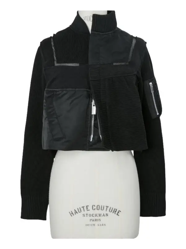Sacai Twill X Knit Blouson - Black