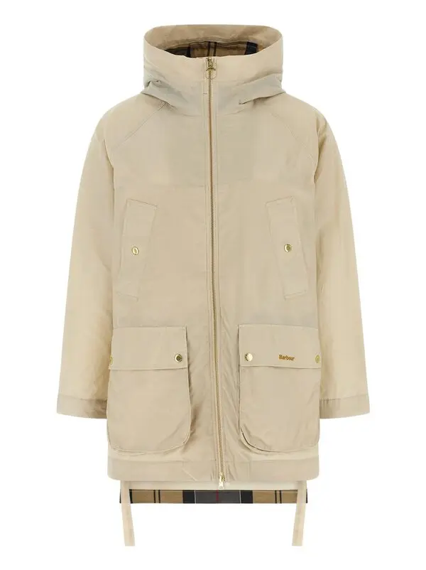 Barbour Middlemarch Showerproof Jacket With Plaid Lining And Zip Closure - Nude