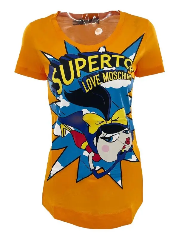 Moschino Short Sleeve Graphic T-shirt - Orange