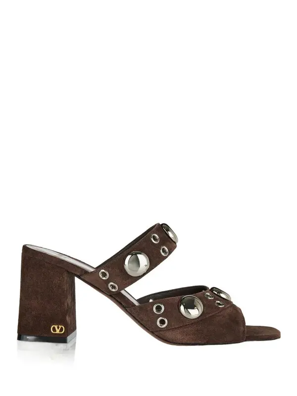 Valentino Garavani Eyelet Detail Heeled Sandals - Green