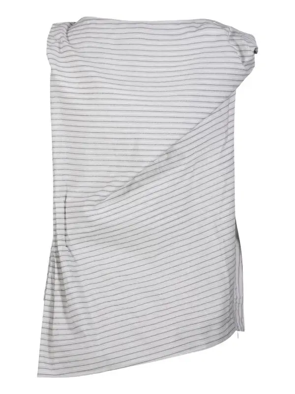 RÓHE Sleeveless Draped Stripe Top - White