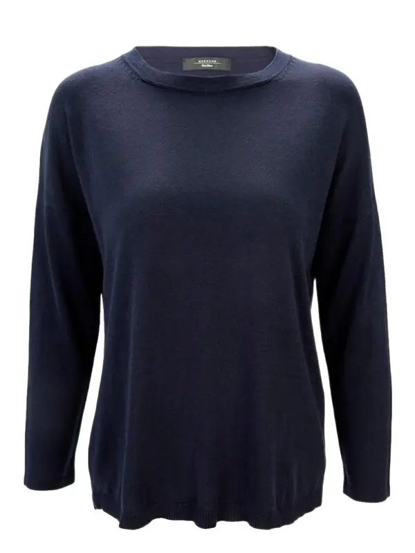 Max Mara Round Neck Long-sleeved Pullover - Blue