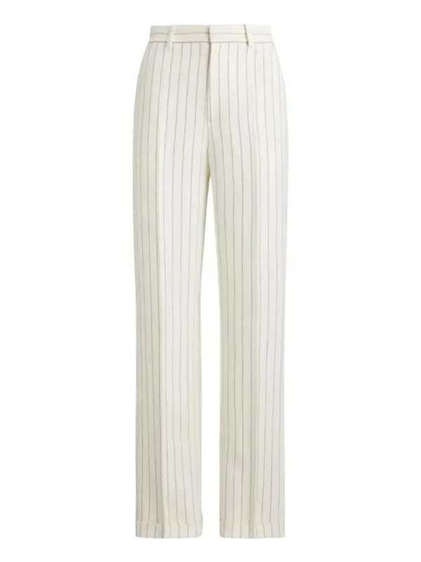 Polo Ralph Lauren Striped Straight Leg Trousers - White