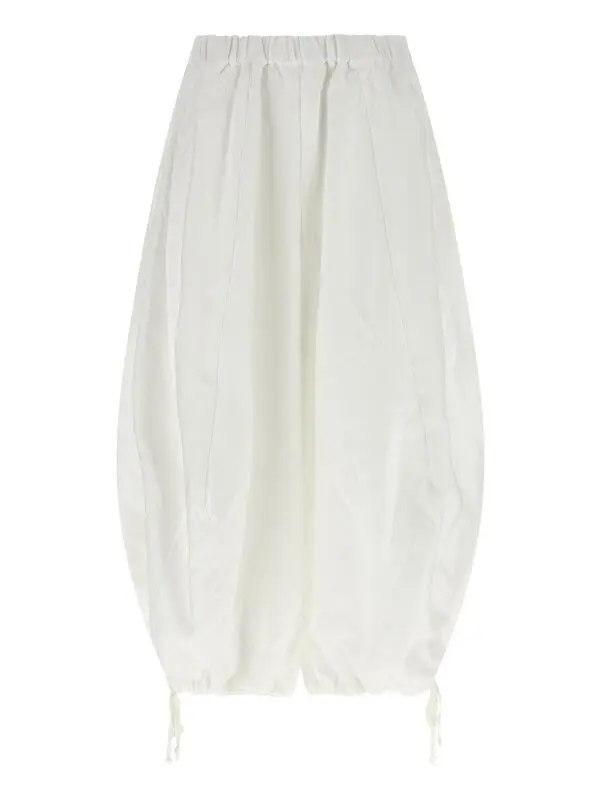Comme Des Garçons Pleated Drawstring Casual Pants - White