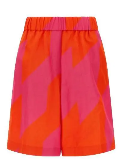 Dries Van Noten Printed Wide Leg Bermuda Shorts - Fuchsia