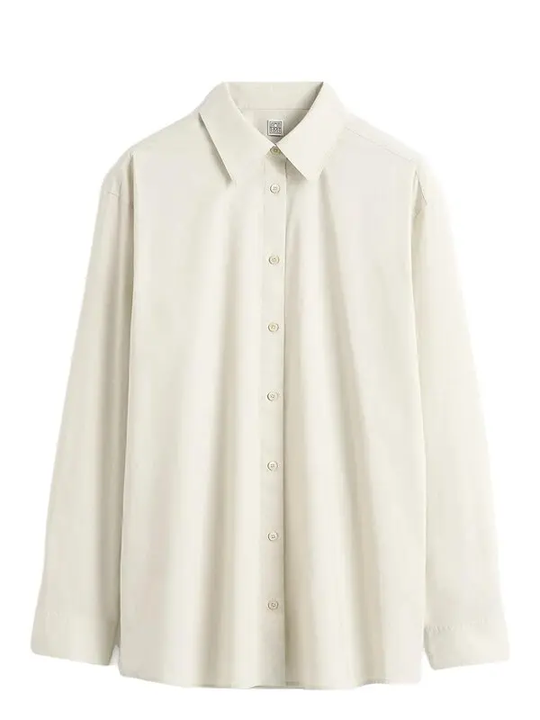 TOTEME Classic Collar Long Sleeve Button Shirt - White