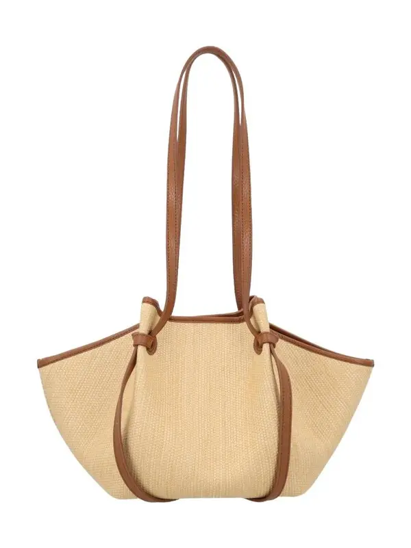 Yuzefi Raffia Tote Bag With Knotted Details - Nude