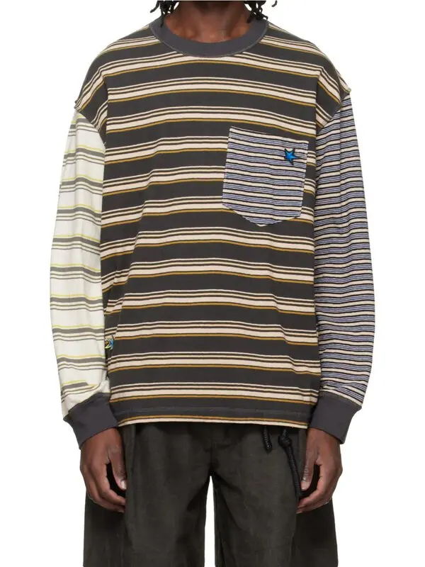 SONG FOR THE MUTE Oversized Crew Neck Pullover T-shirt - Multicolor