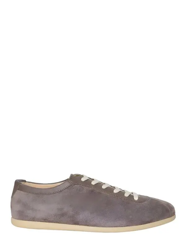 Brunello Cucinelli Lace-up Leather Sneakers - Gray