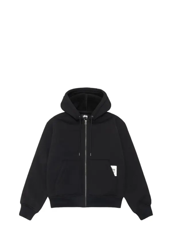 StÜssy Long-sleeved Zippered Hooded Sweatshirt - Black