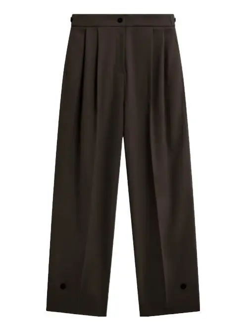 THE FRANKIE SHOP Doyer Pleated Wide Leg Pants - Brown