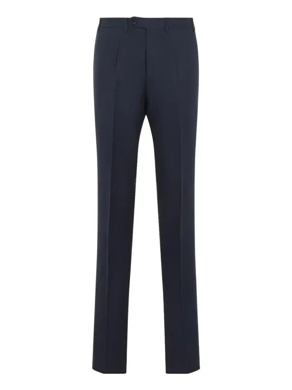 Canali Tailored Pleated Trousers With Belt Loops - Black