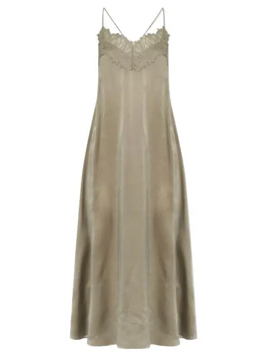 IRO PARIS Sleeveless Maxi Dress With Lace Trim - Nude