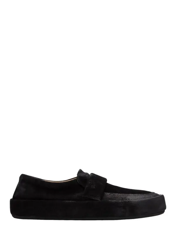 Marsèll Suede Flat Loafers With Buckle Fastening - Black