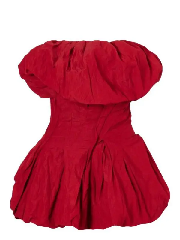 Magda Butrym Gathered Cotton Blend Off-shoulder Shirt - Red