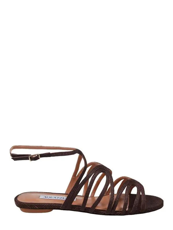 AQUAZZURA Serenade Strappy Flat Sandals - Brown