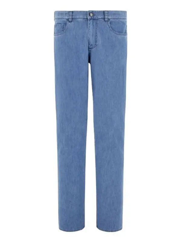 Canali Mid-rise Slim-fit Jeans - Medium Blue