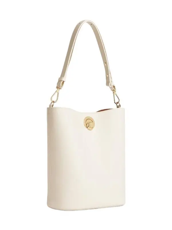 COCCINELLE Metal-ring Bucket Bag - White