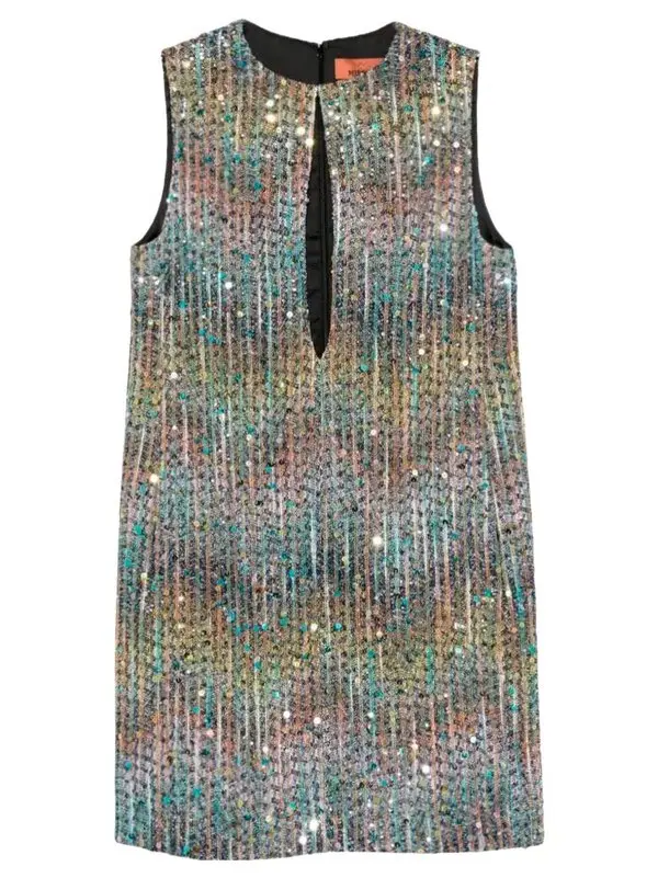 Missoni Sequin-embellished Metallic-thread Mini Dress - Gray