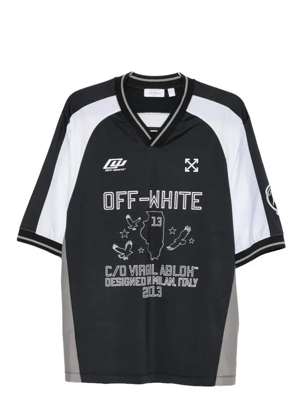 Off-White Logo-print V-neck T-shirt - Black