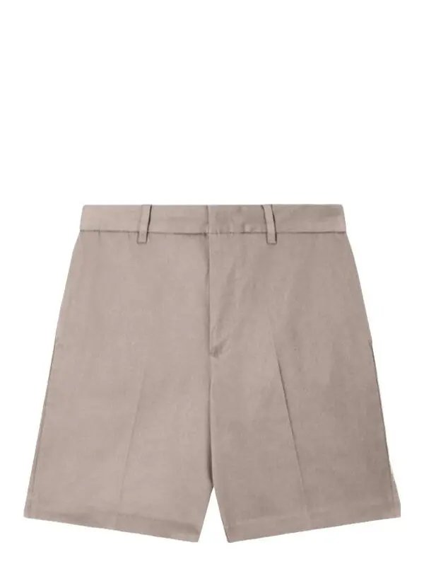 Emporio Armani Straight-leg Pleated Shorts - Taupe