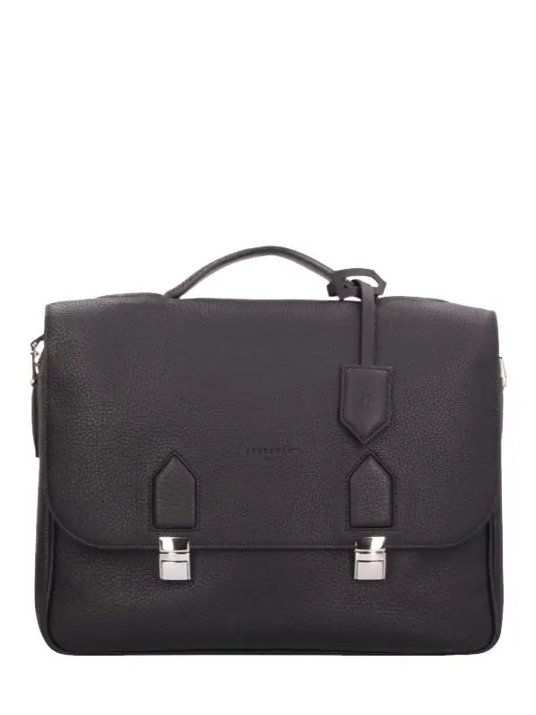 Longchamp Ulysse Leather Briefcase - Black