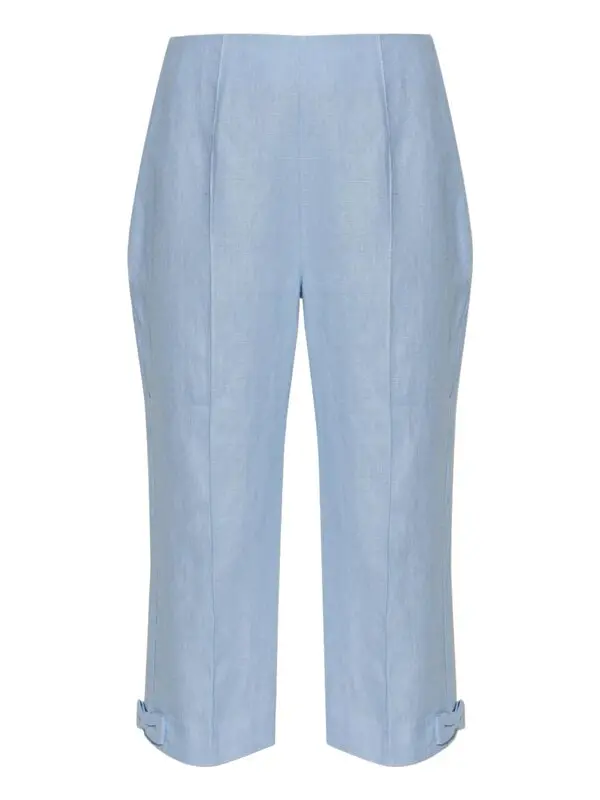 Posse Harper Cropped Trousers With Bow Detailing - Blue